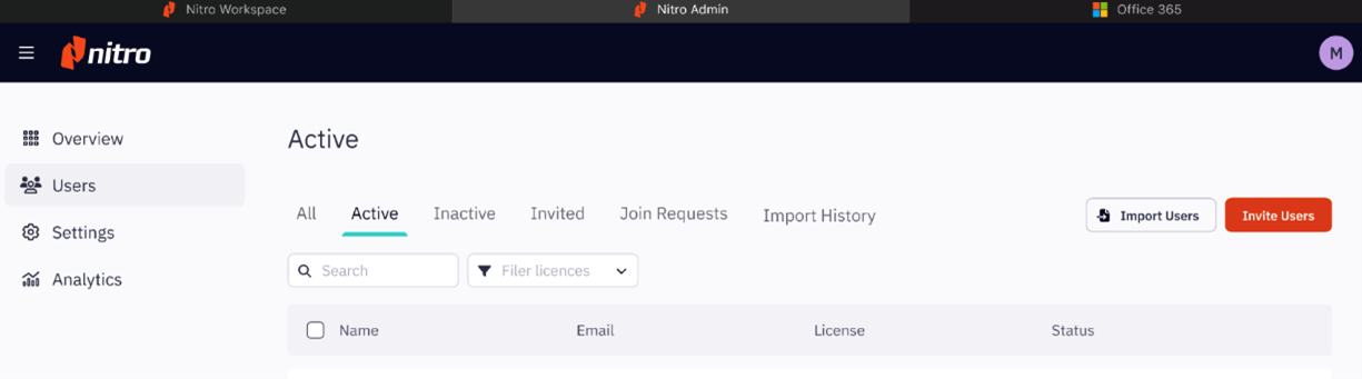 Manage Your Account in Nitro Workspace